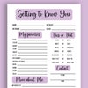 Get to Know You, Getting to Know You Page, Get to Know You Printable ...