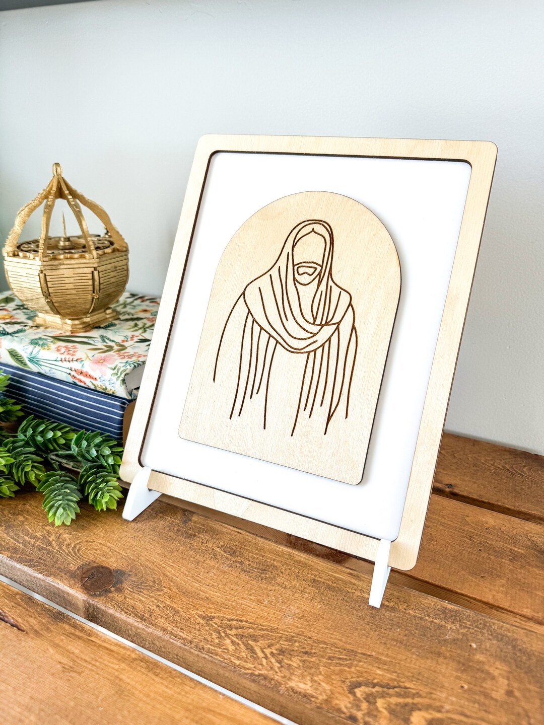 Jesus Christ Decor, Laser Engraved Christ Sign, Wood Christ Engraving ...