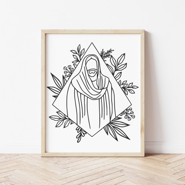 Christian Line Art - Etsy