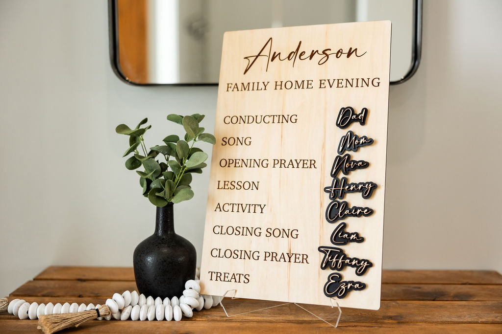 Family Home Evening Chart, Family Home Evening Assignment Chart, FHE ...