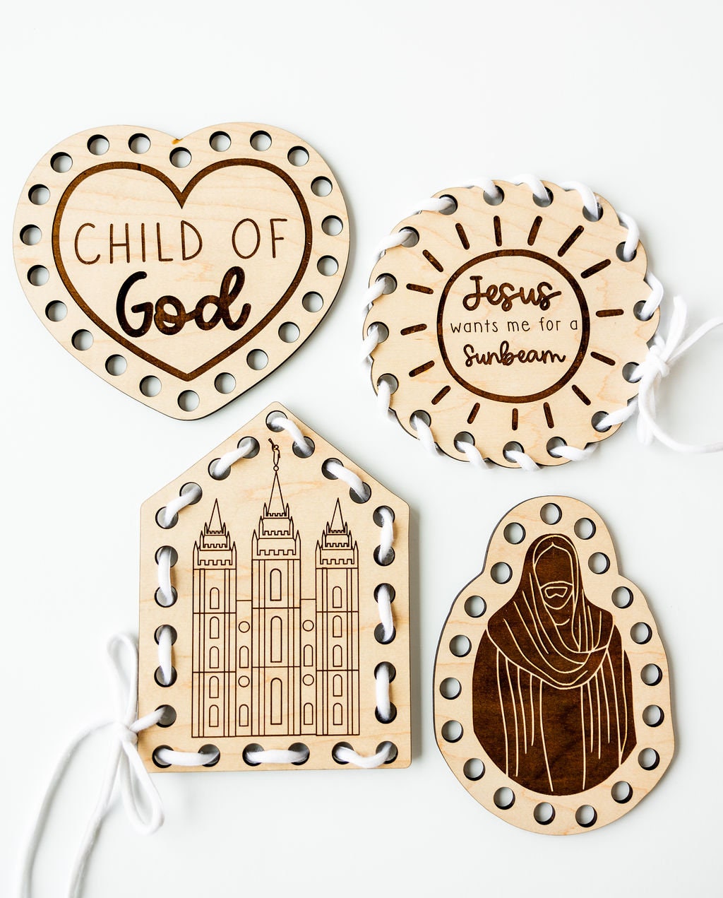 Wood Lacing Cards, Child of God Lacing Card, Primary Lacing Cards ...