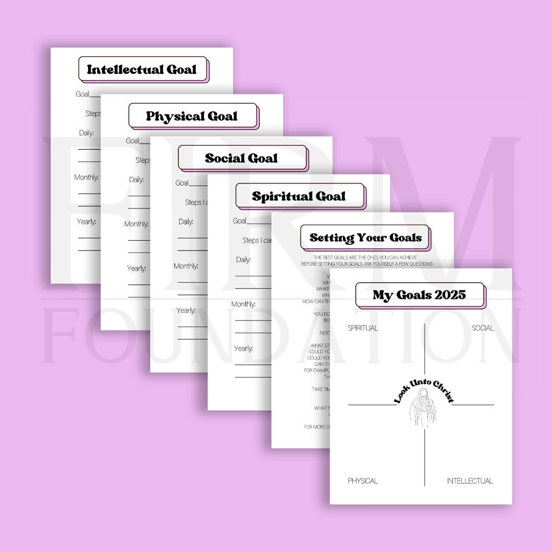 Youth Four Goals Printable Notebook, LDS Youth Goals Printable, Goal ...