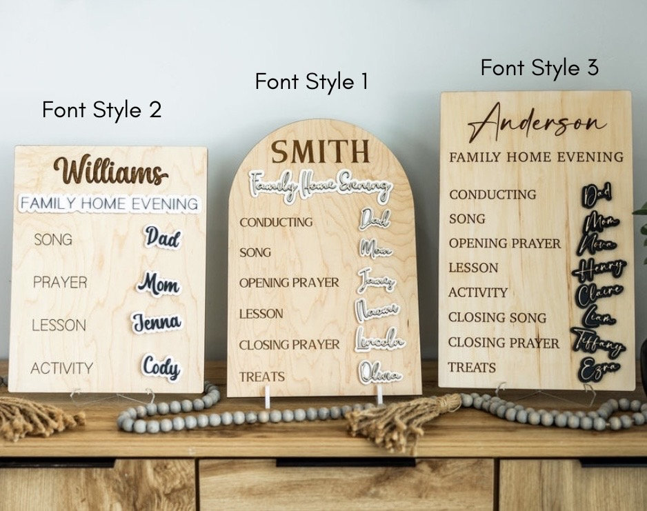 Family Home Evening Chart, Family Home Evening Assignment Chart, FHE ...