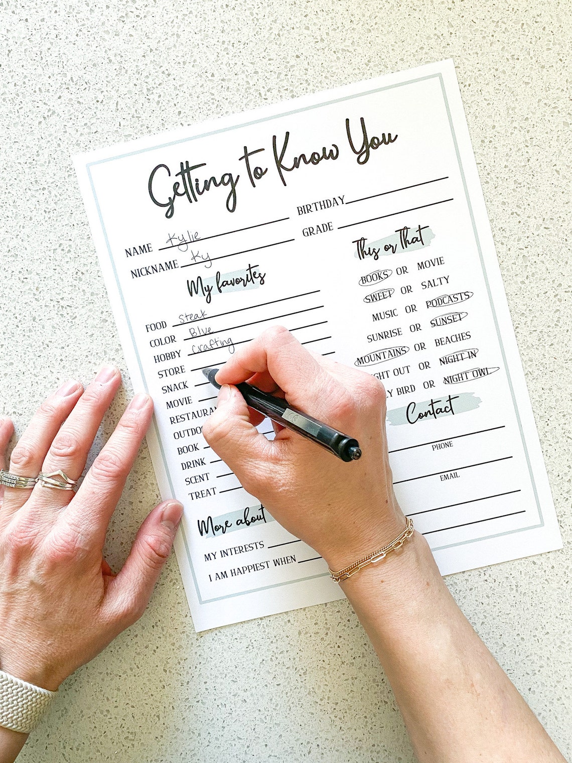 Get to Know You, Getting to Know You Page, Get to Know You Printable, All About Me, - Etsy