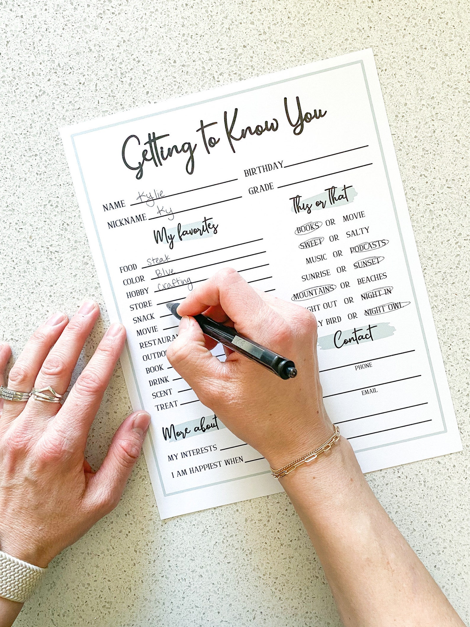 Get to Know You, Getting to Know You Page, Get to Know You Printable ...