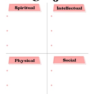 Youth Four Goals Printable Sheet, LDS Youth Goals Printable, Goal Sheet ...