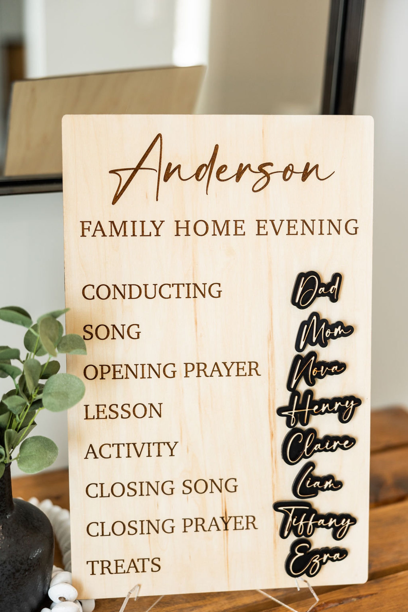 Family Home Evening Chart, LDS FHE Board, Come Follow Me Chart, Family ...