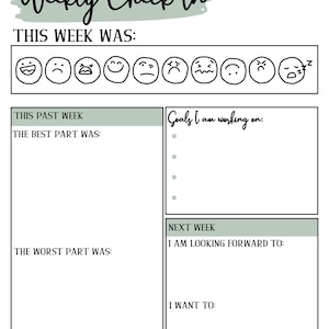 Weekly Check In, Weekly Checkup, Weekly Self Check, YW Self Check ...