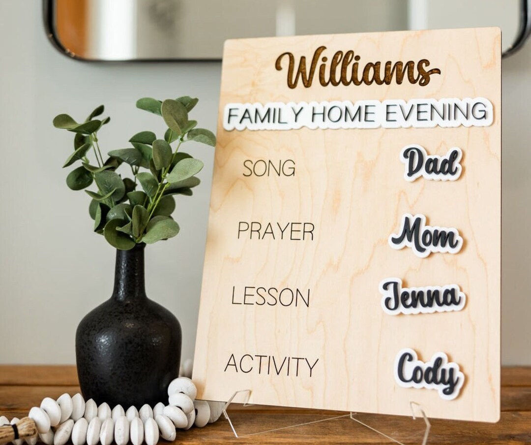 Family Home Evening Chart, Family Home Evening Assignment Chart, FHE ...