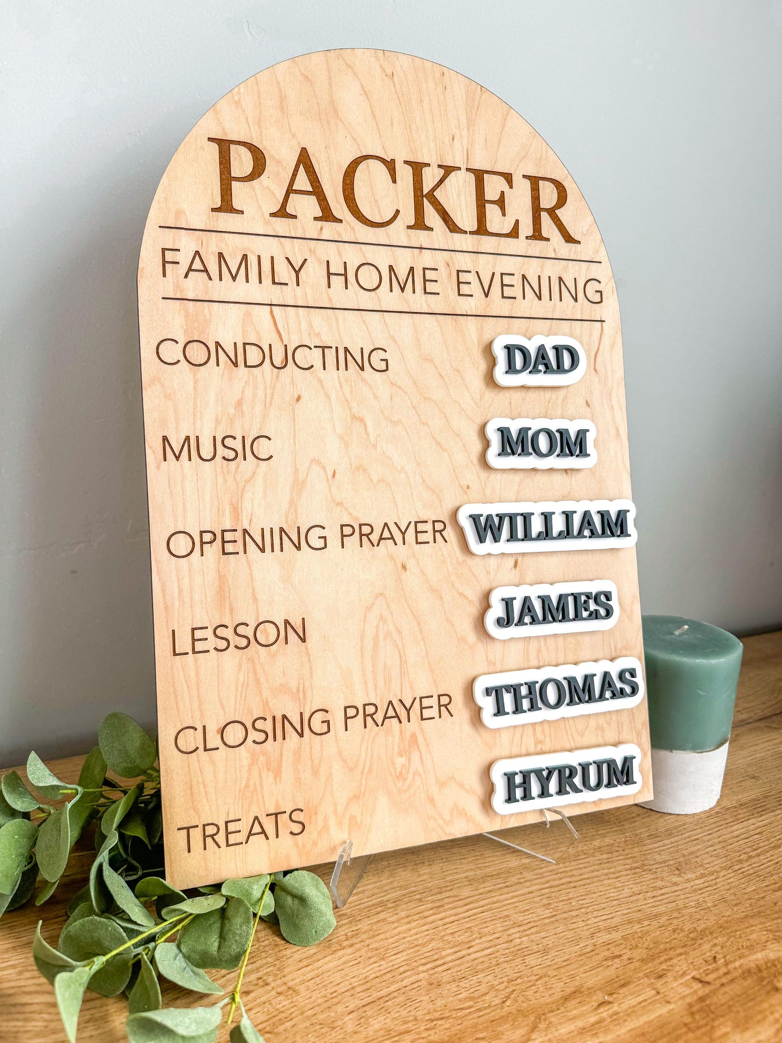 Family Home Evening Chart, Family Home Evening Assignment Chart, FHE ...