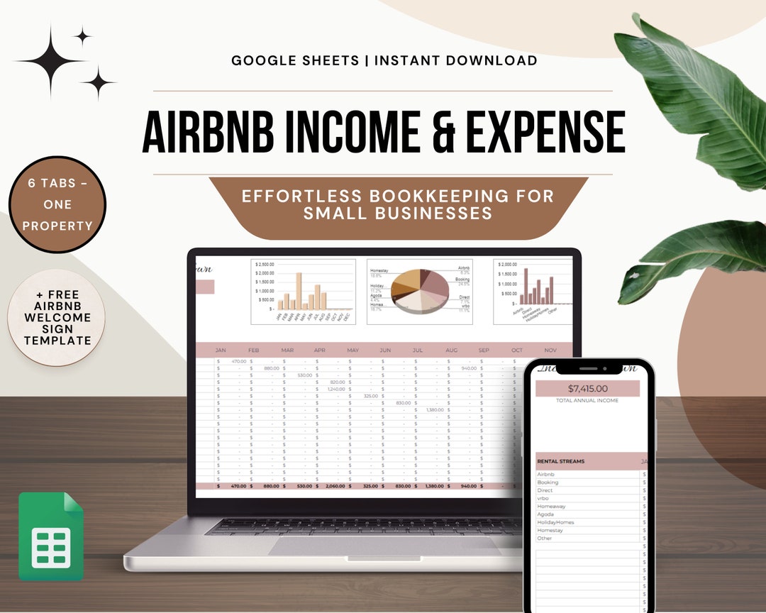Airbnb Income and Expense Tracker, Airbnb Income Spreadsheet, Property ...