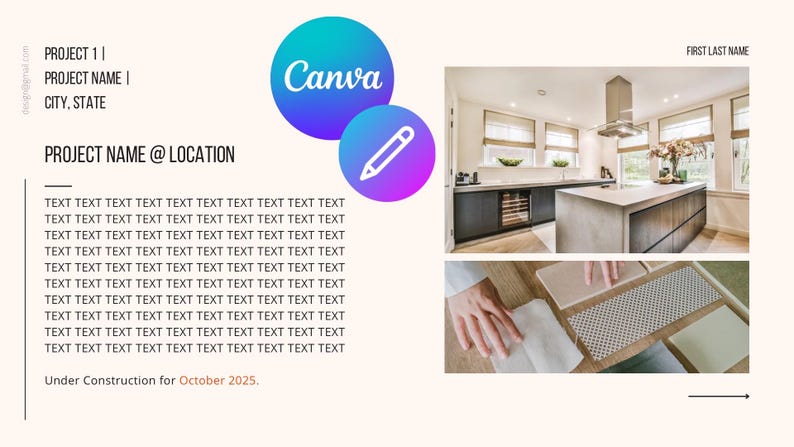 Interior Design Portfolio Template: Canva Editable Showcase (digital ...