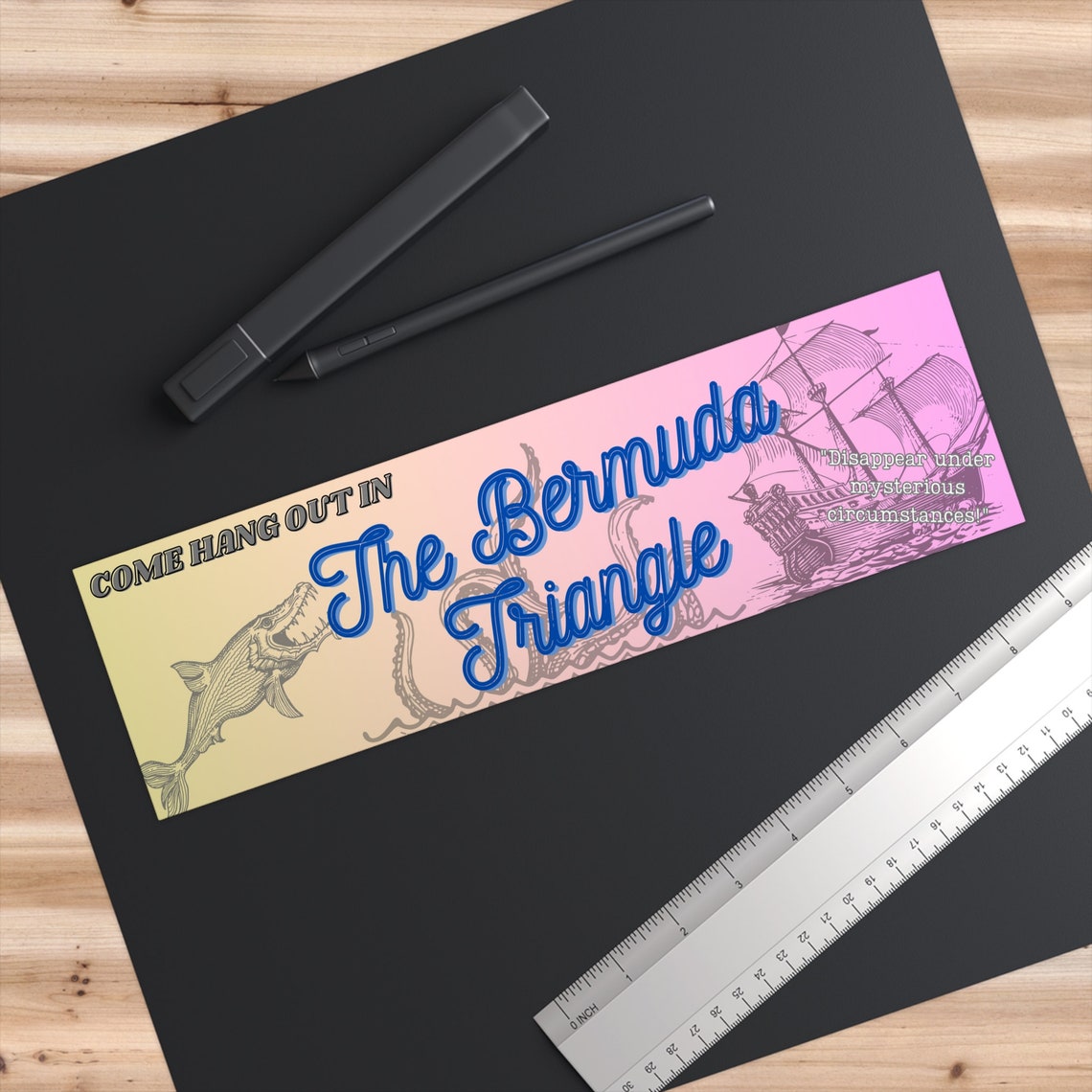 Bermuda Triangle Bumper Sticker - Etsy