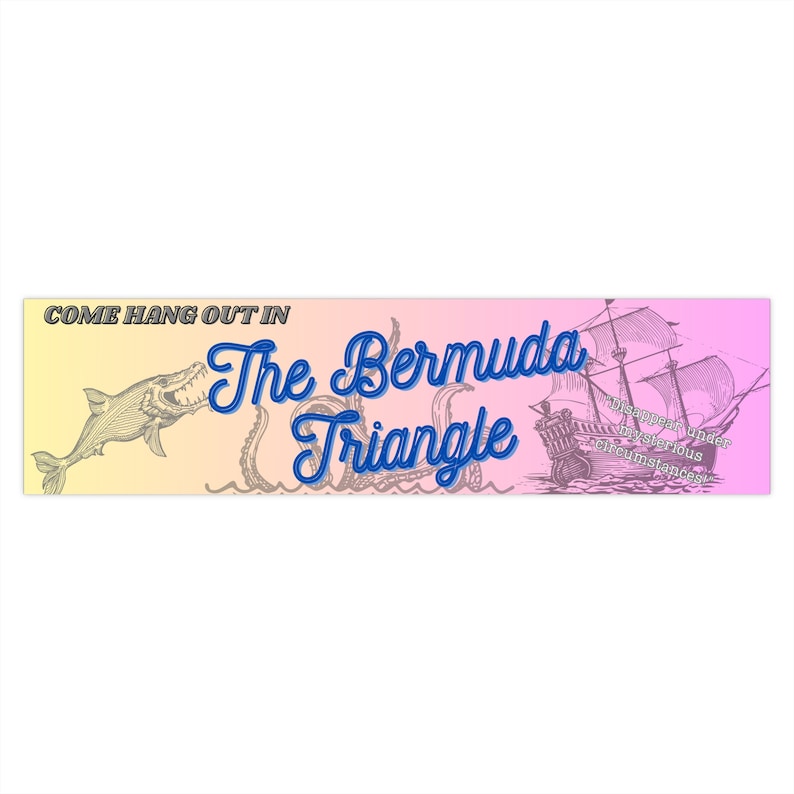 Bermuda Triangle Bumper Sticker - Etsy