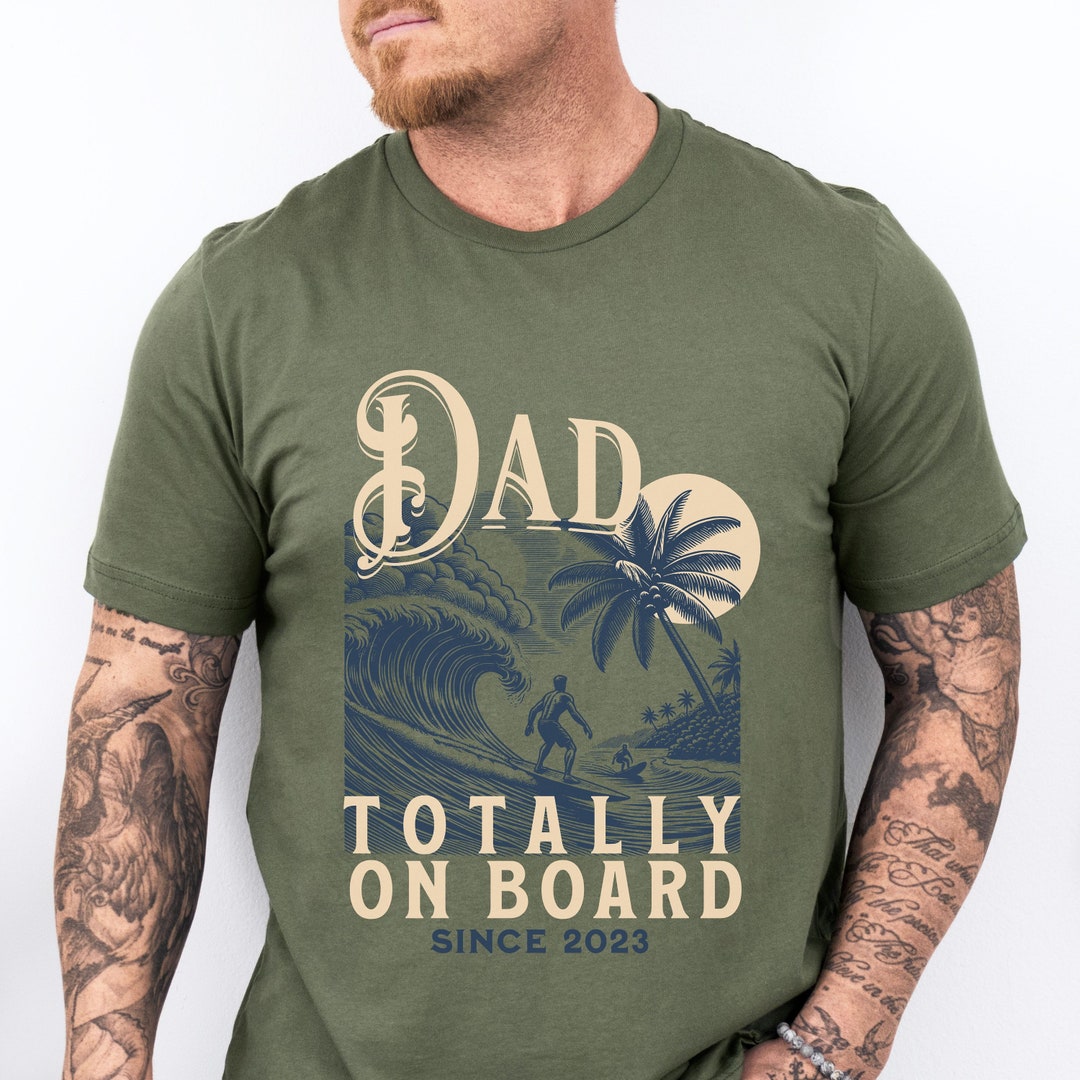 Personalised Dad Retro Surfer Beach Shirt, Dad Since, Surfer Dad ...