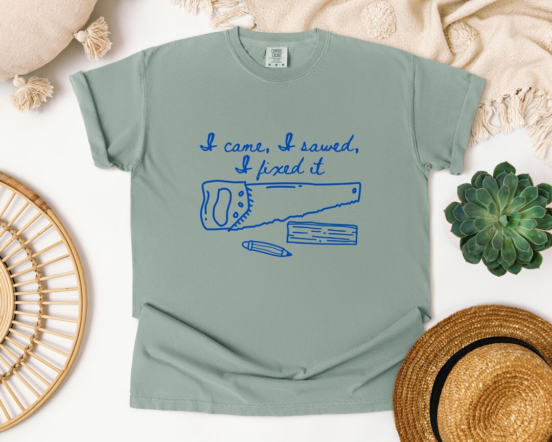 Construction Dad Doodle Graphic Fix It Handyman Shirt, Cool Dad Shirt ...