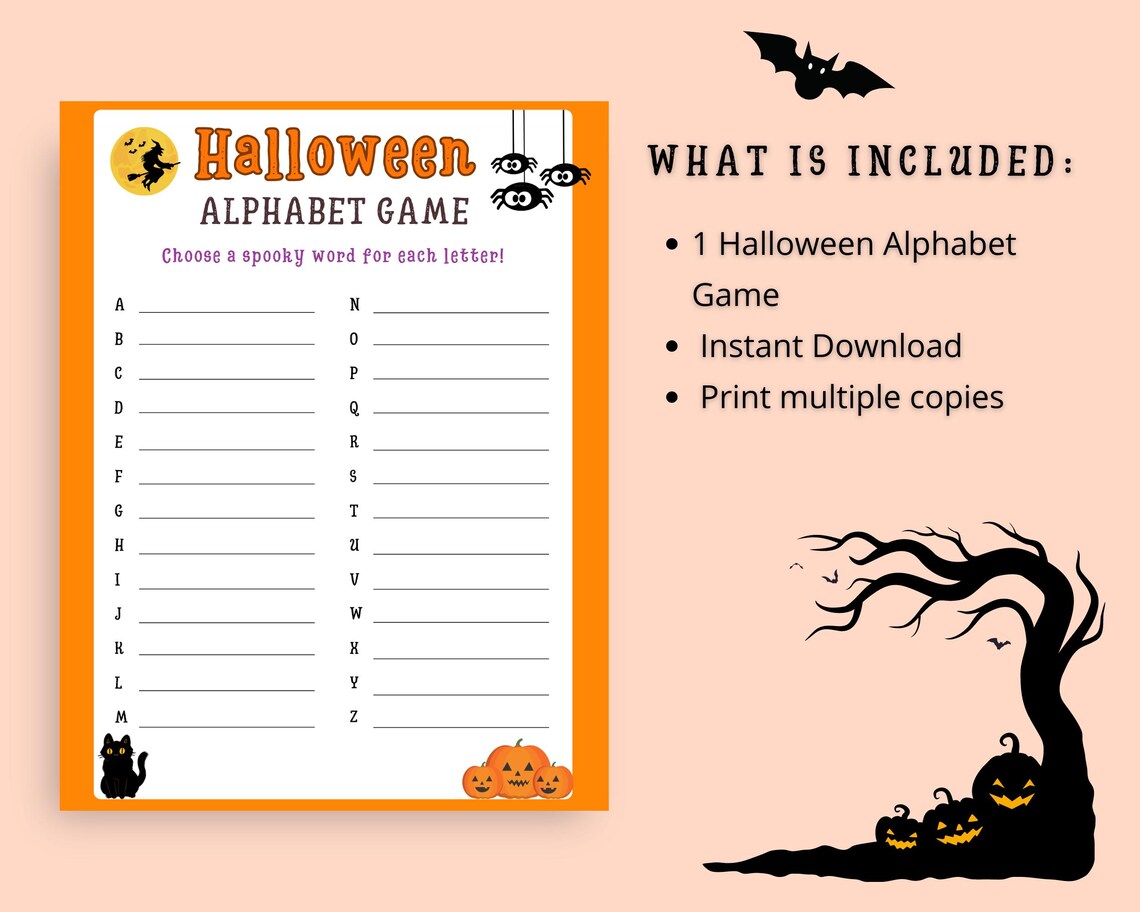 Halloween Alphabet Game Printable, Halloween Activities, Halloween ...