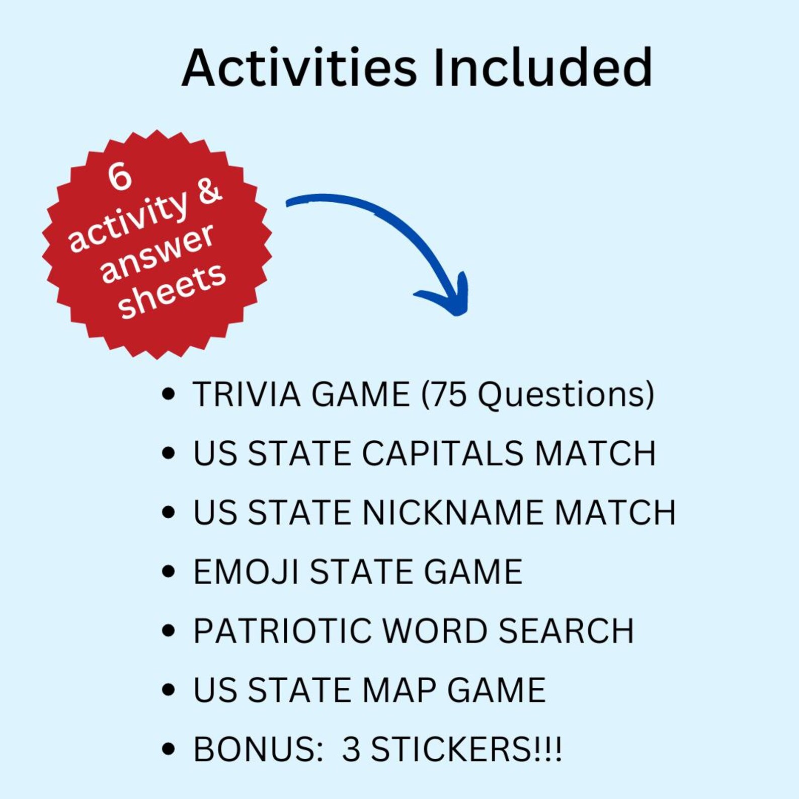 United States Patriotic Trivia & Games Bundle, US Trivia, USA Game ...