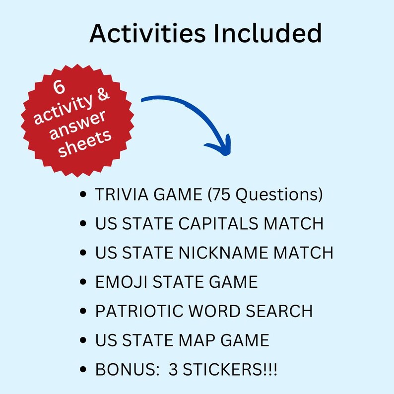 United States Patriotic Trivia & Games Bundle, US Trivia, USA Game ...