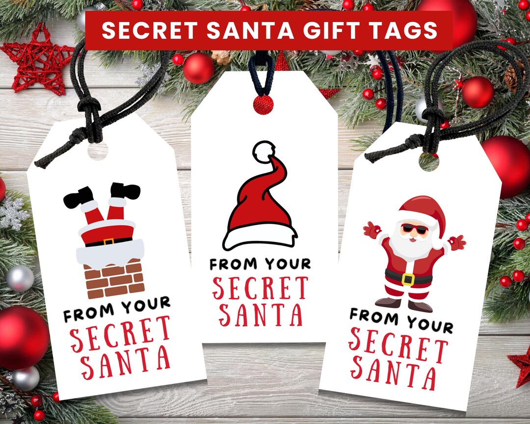 Secret Santa Gift Tags Printables, Secret Santa Tag, Christmas Secret ...