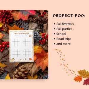 Fall Tic-tac-toe Game, Printable Fall Games, Autumn Games, Kids Games ...