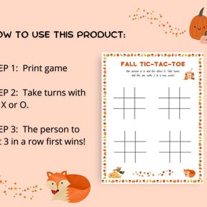 Fall Tic-tac-toe Game, Printable Fall Games, Autumn Games, Kids Games ...