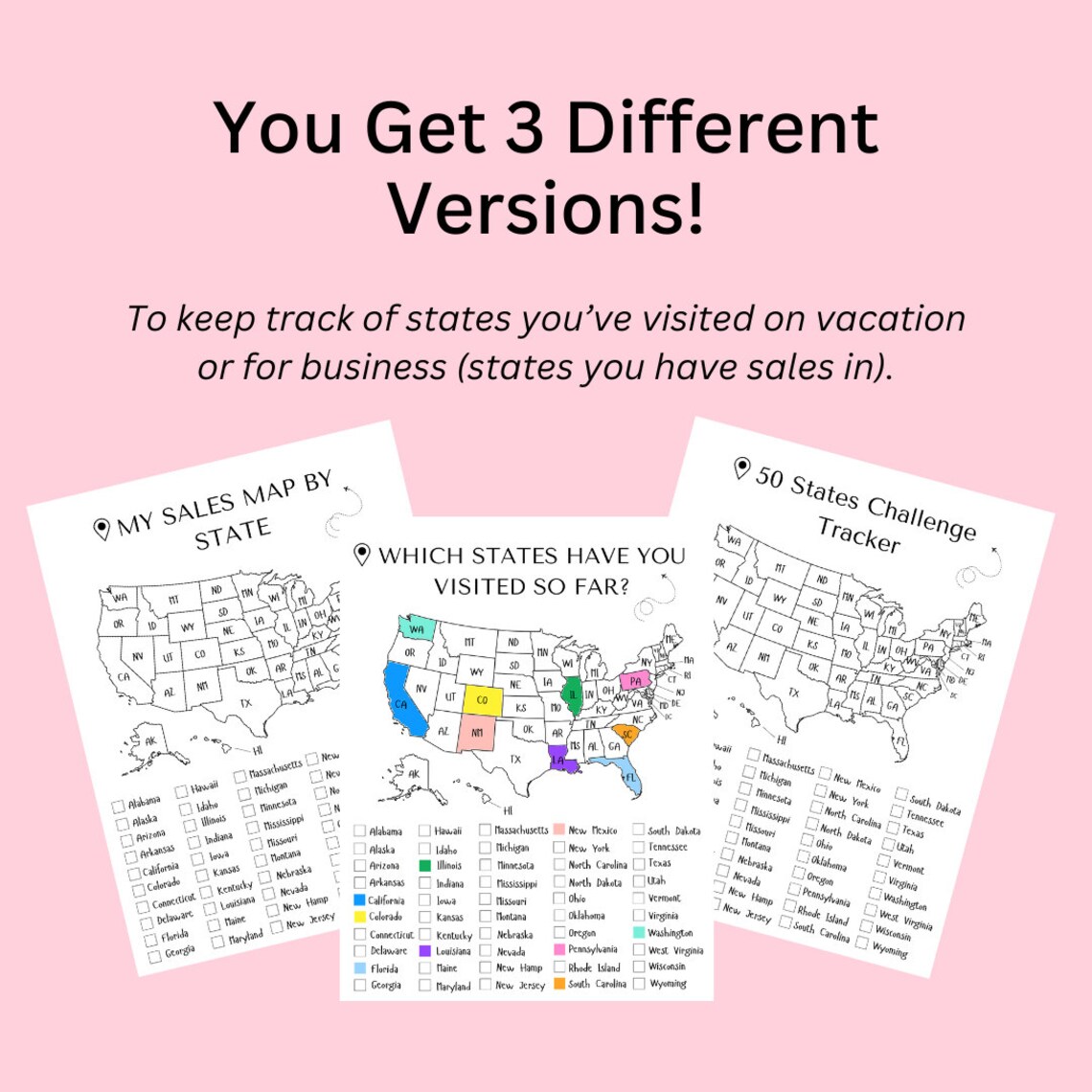 United States Map, Printable Map, US Coloring Map, 50 States Challenge ...