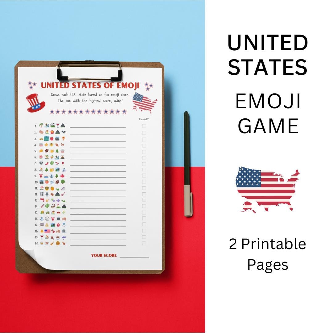 United States of Emoji Game, USA Game, United States Trivia, Emoji ...