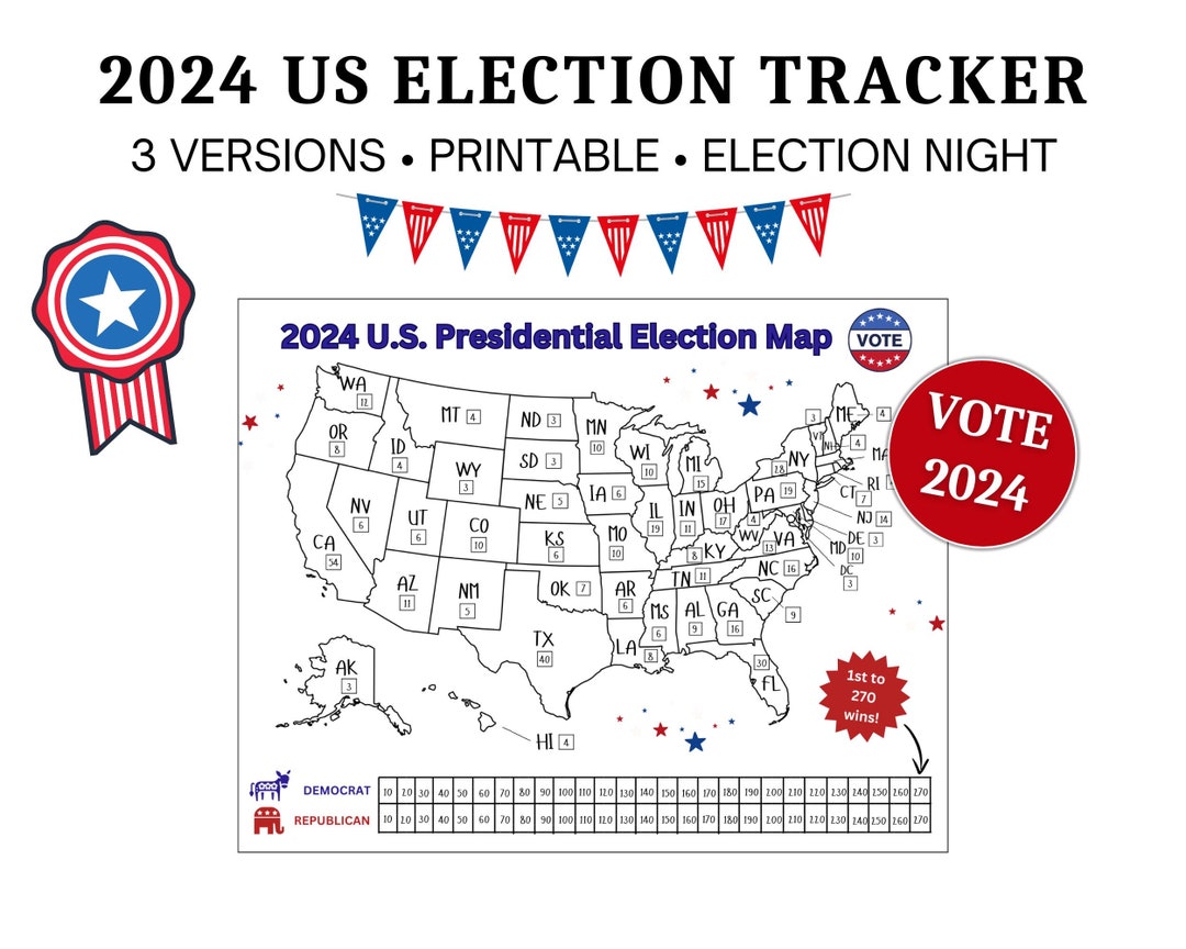2024 Presidential Election Map, Electoral College Map, Election Night ...
