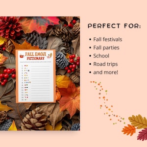 Fall Emoji Game, Fall Emoji Pictionary Game, Autumn Emoji Games, Kids ...