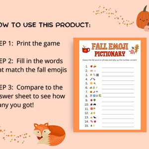 Fall Emoji Game, Fall Emoji Pictionary Game, Autumn Emoji Games, Kids ...