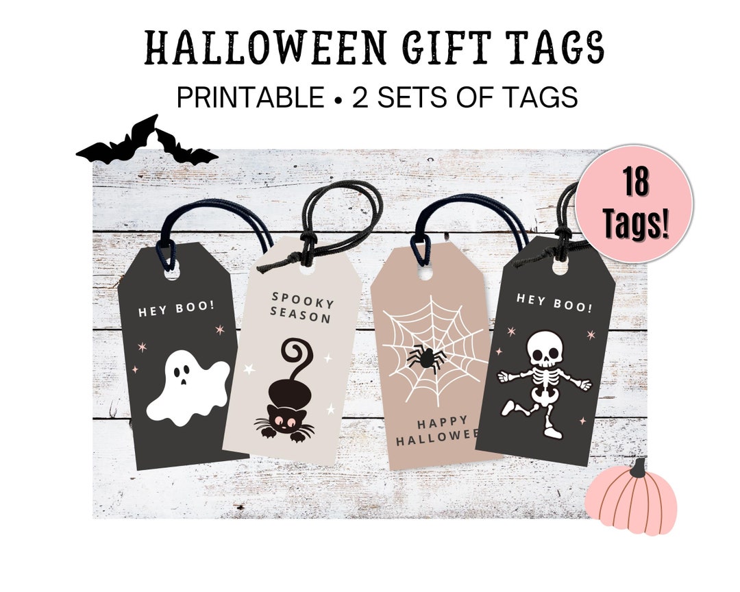 Halloween Gift Tags, Printable Halloween Tags, Halloween Favor Tags ...
