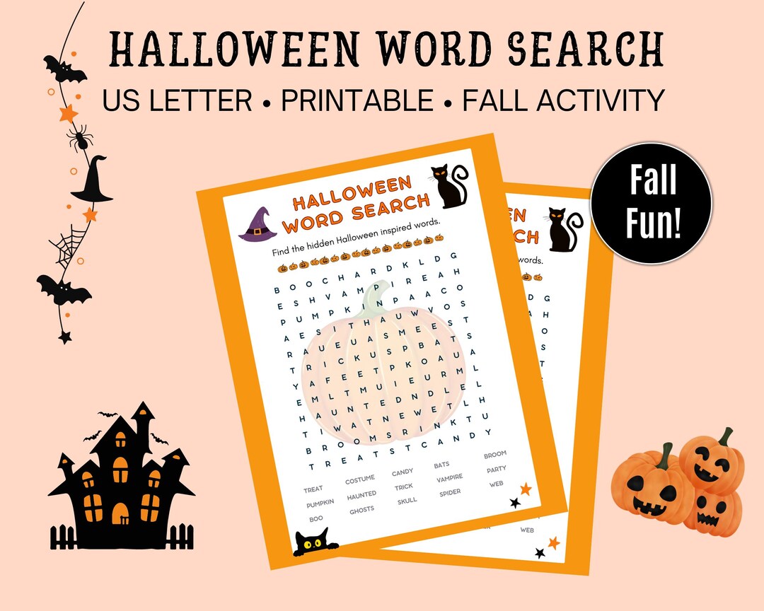 Halloween Word Search Printable, Halloween Activities, Halloween Games ...