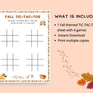 Fall Tic-tac-toe Game, Printable Fall Games, Autumn Games, Kids Games ...