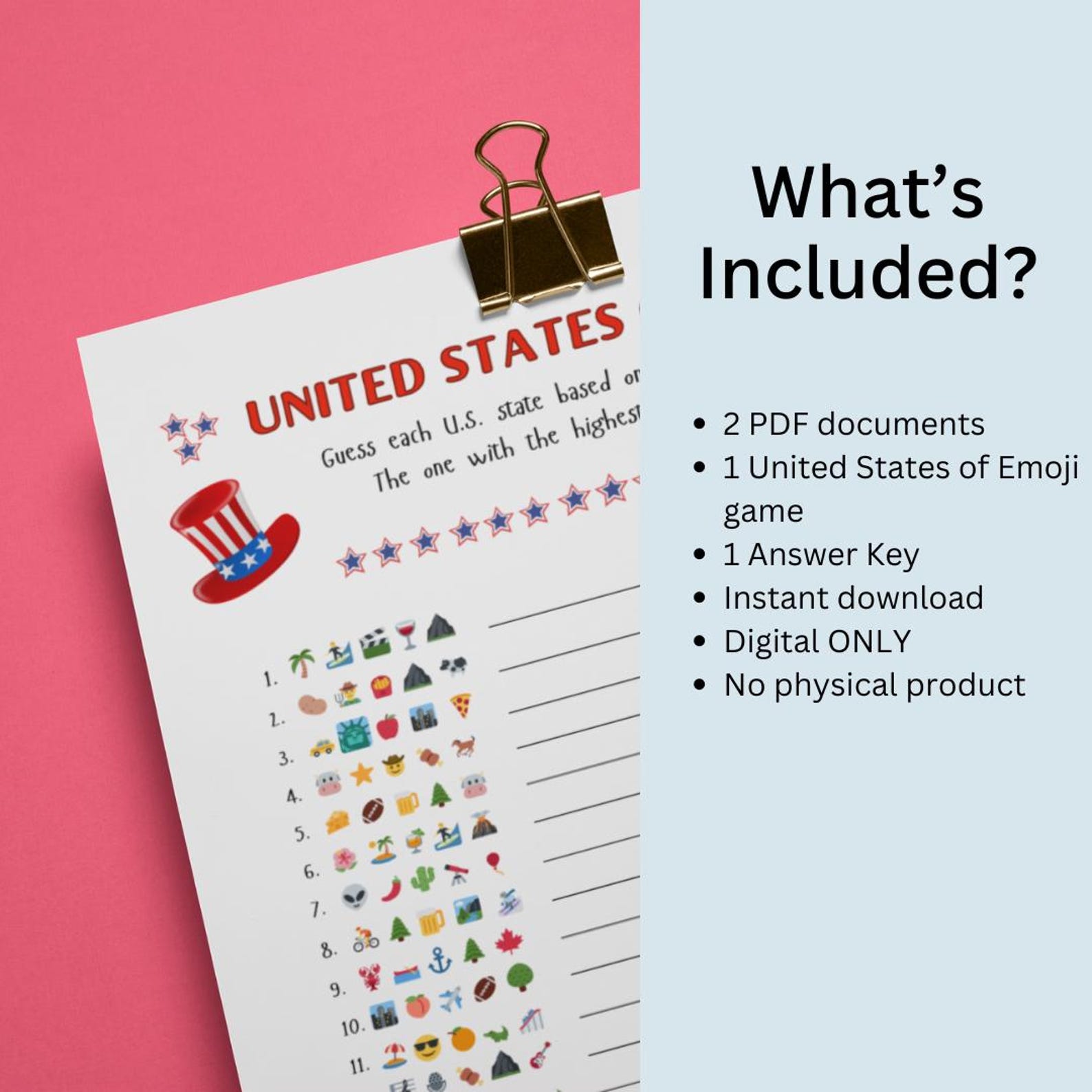 United States of Emoji Game, USA Game, United States Trivia, Emoji ...