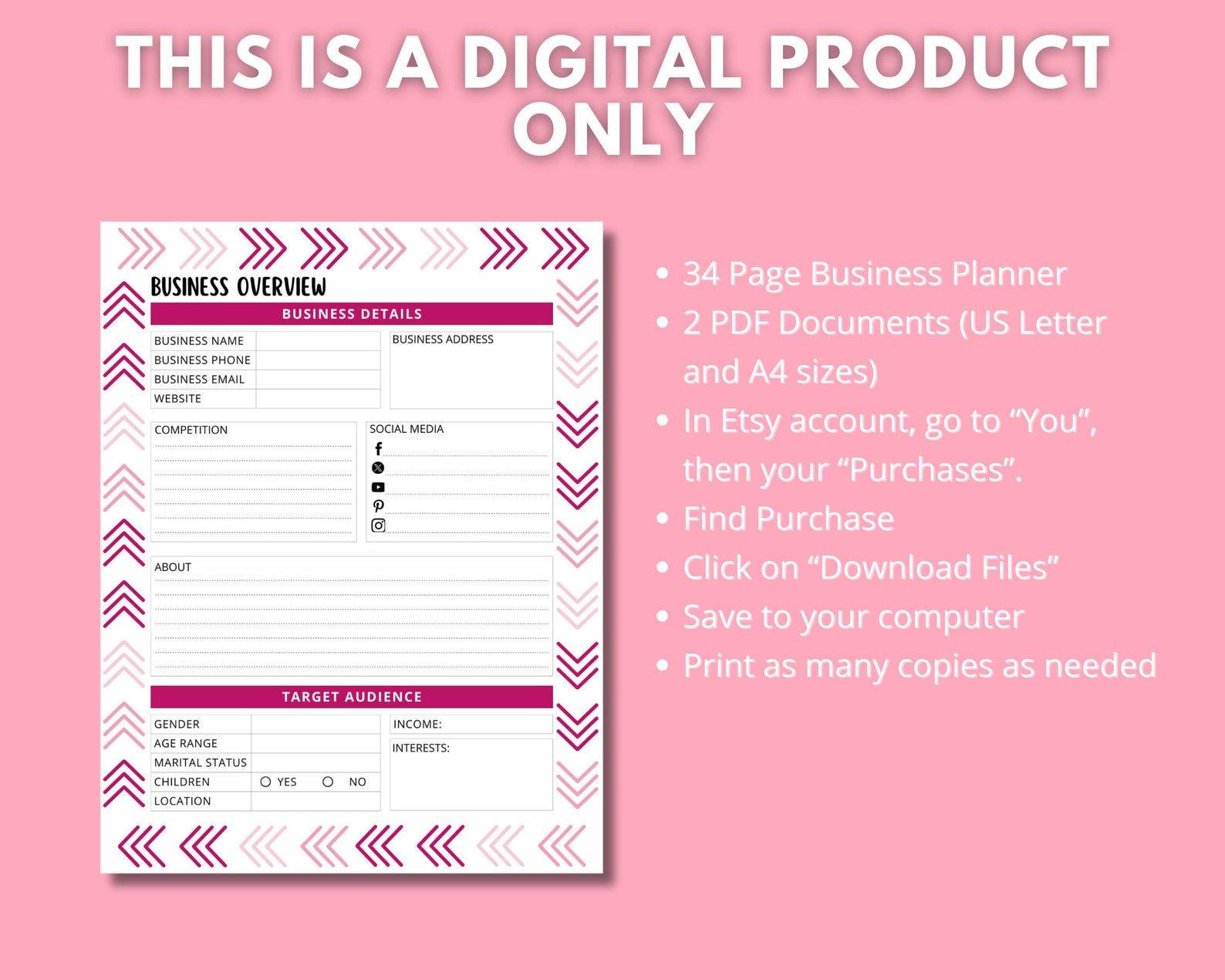 Small Business Planner Printable, Printable Business Planner, Printable ...