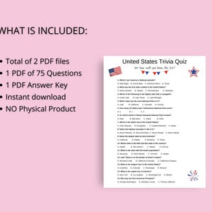 75 United States Trivia Questions, Trivia Games, American Trivia ...