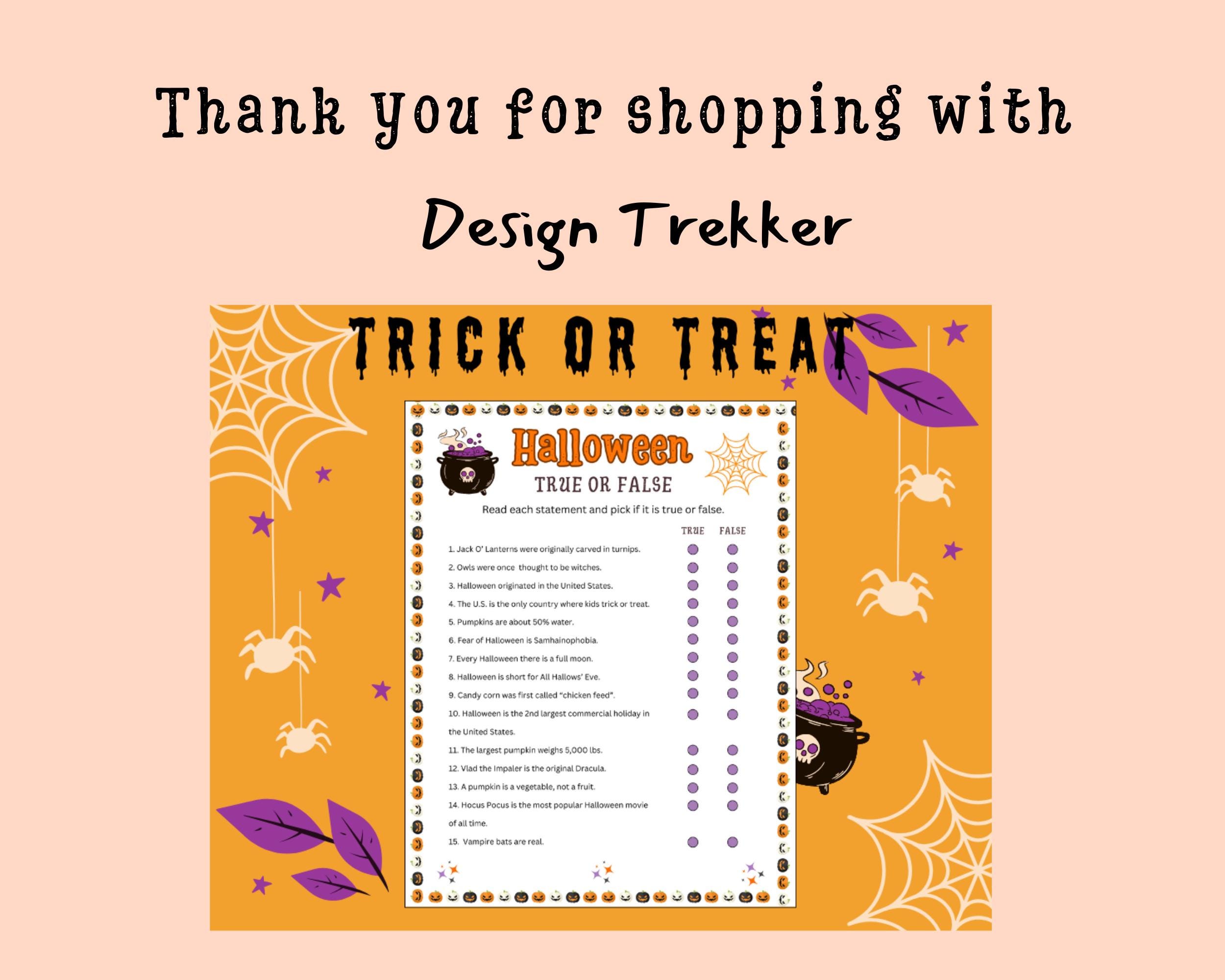 Halloween True or False Game Printable, Halloween Activities, Halloween ...
