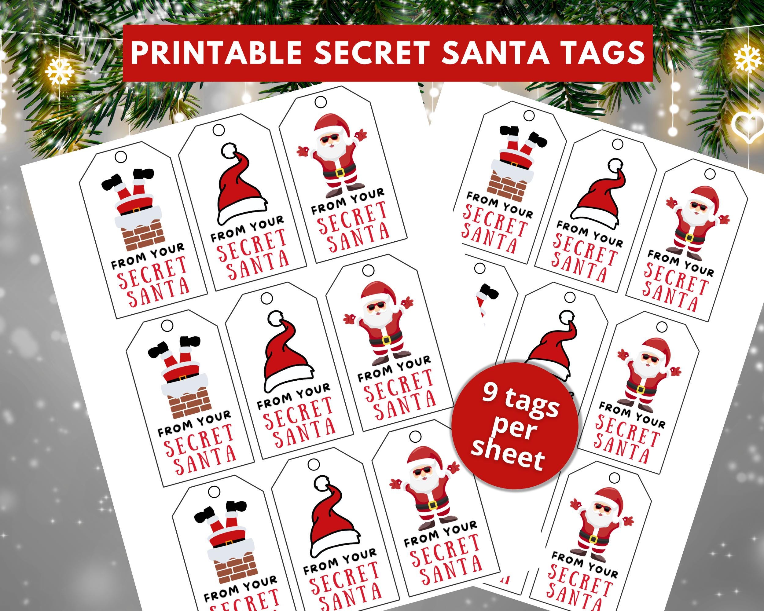 Secret Santa Gift Tags Printables, Secret Santa Tag, Christmas Secret ...