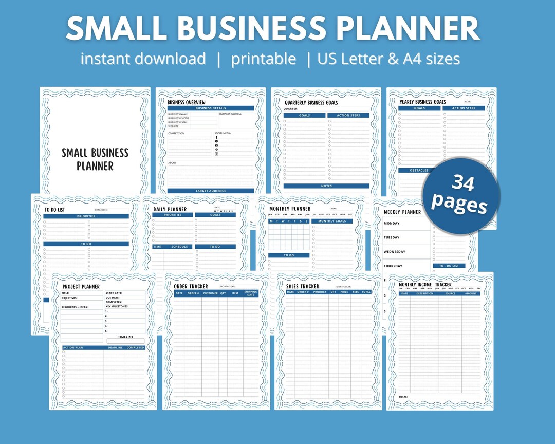 Small Business Planner, Printable Business Planner, Business Organizer ...