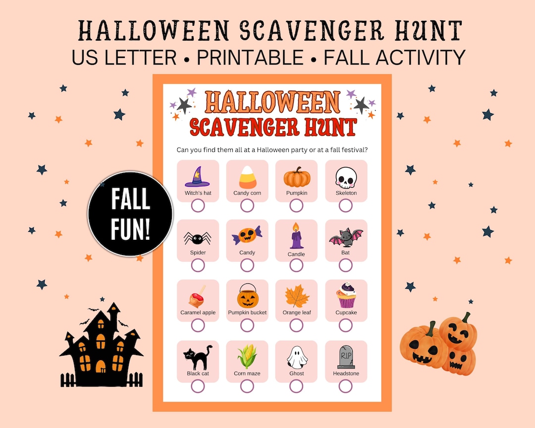 Halloween Scavenger Hunt Printable, Halloween Activities, Halloween ...