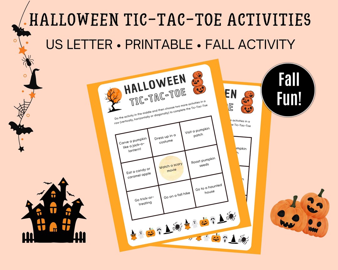 Halloween Tic Tac Toe Activities Game, Halloween Activities, Halloween ...