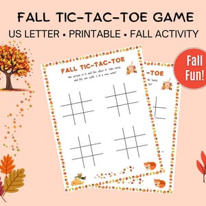 Fall Tic-tac-toe Game, Printable Fall Games, Autumn Games, Kids Games ...