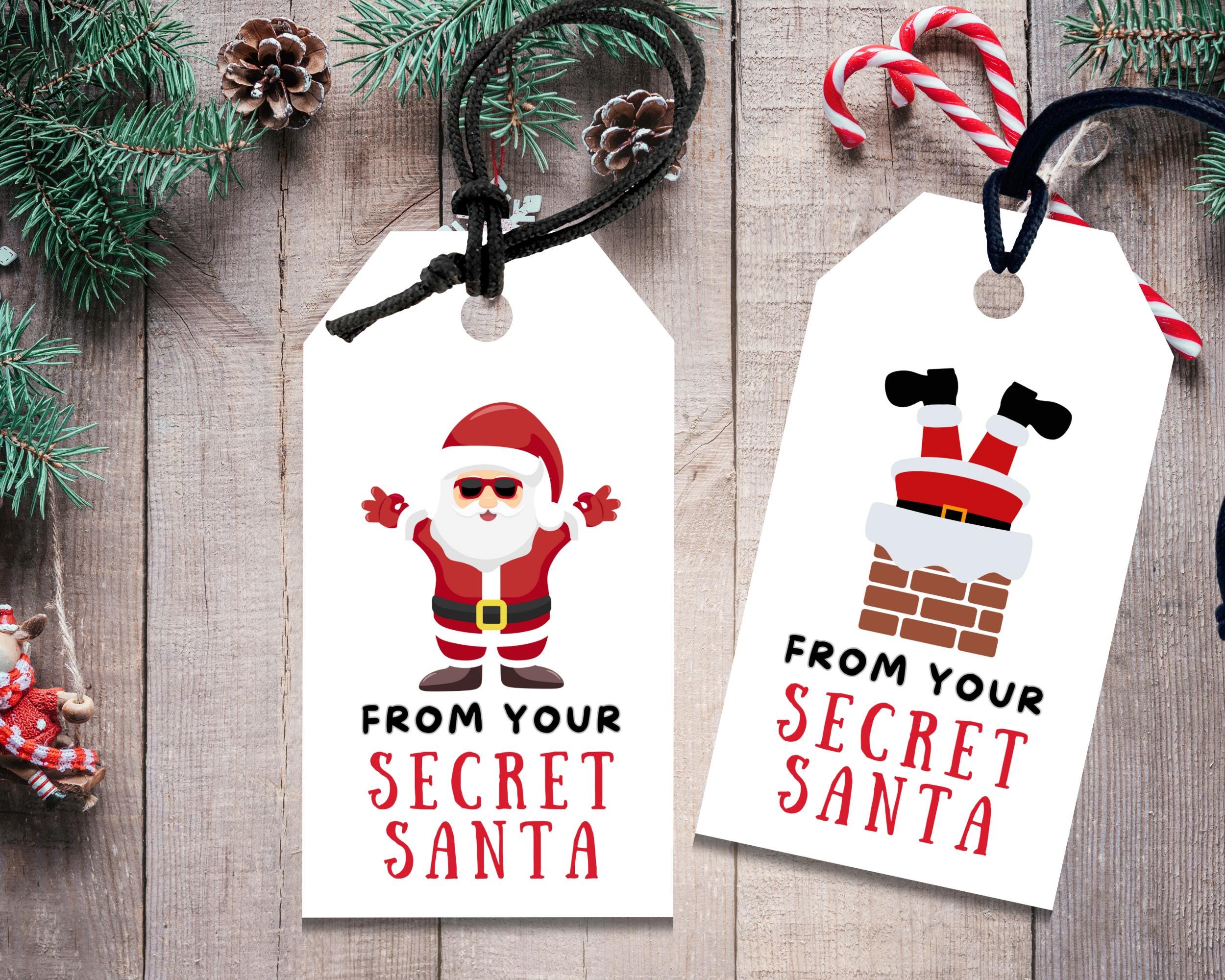 Secret Santa Gift Tags Printables, Secret Santa Tag, Christmas Secret ...