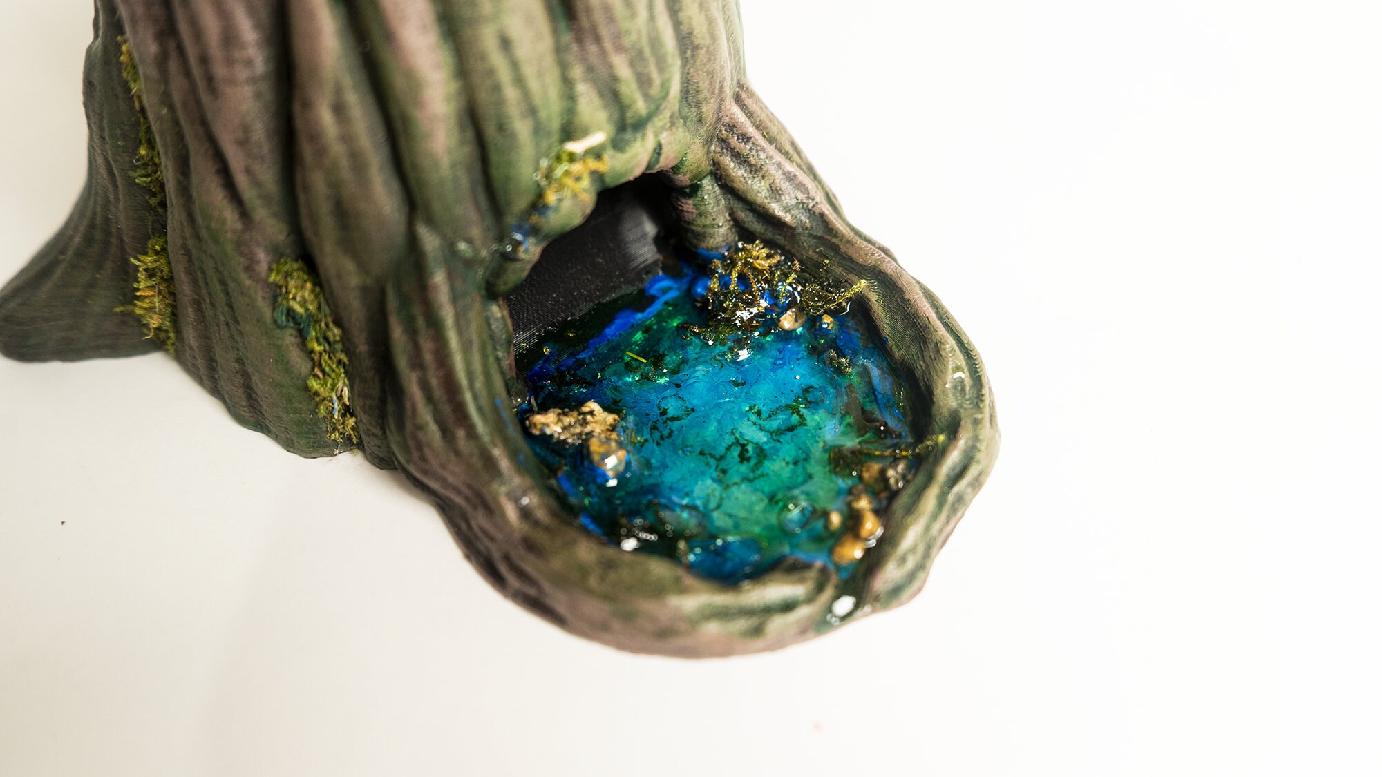 Dnd Druid Tree Stump Dice Tower Hand Painted With Resin Pool - Etsy