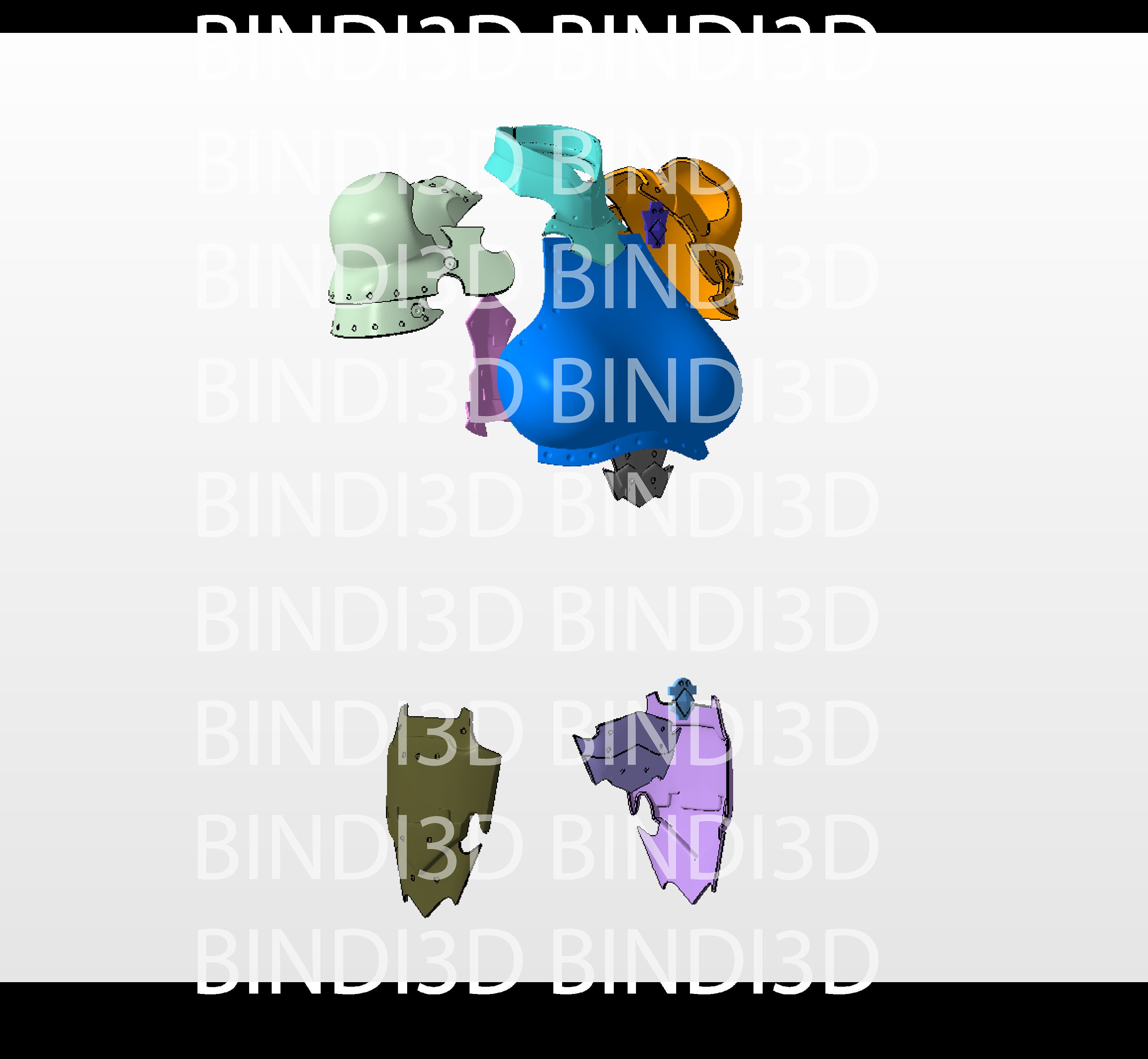 FFXIV Armor 3D Print Files Light Steel Galerus and Subligar - Etsy