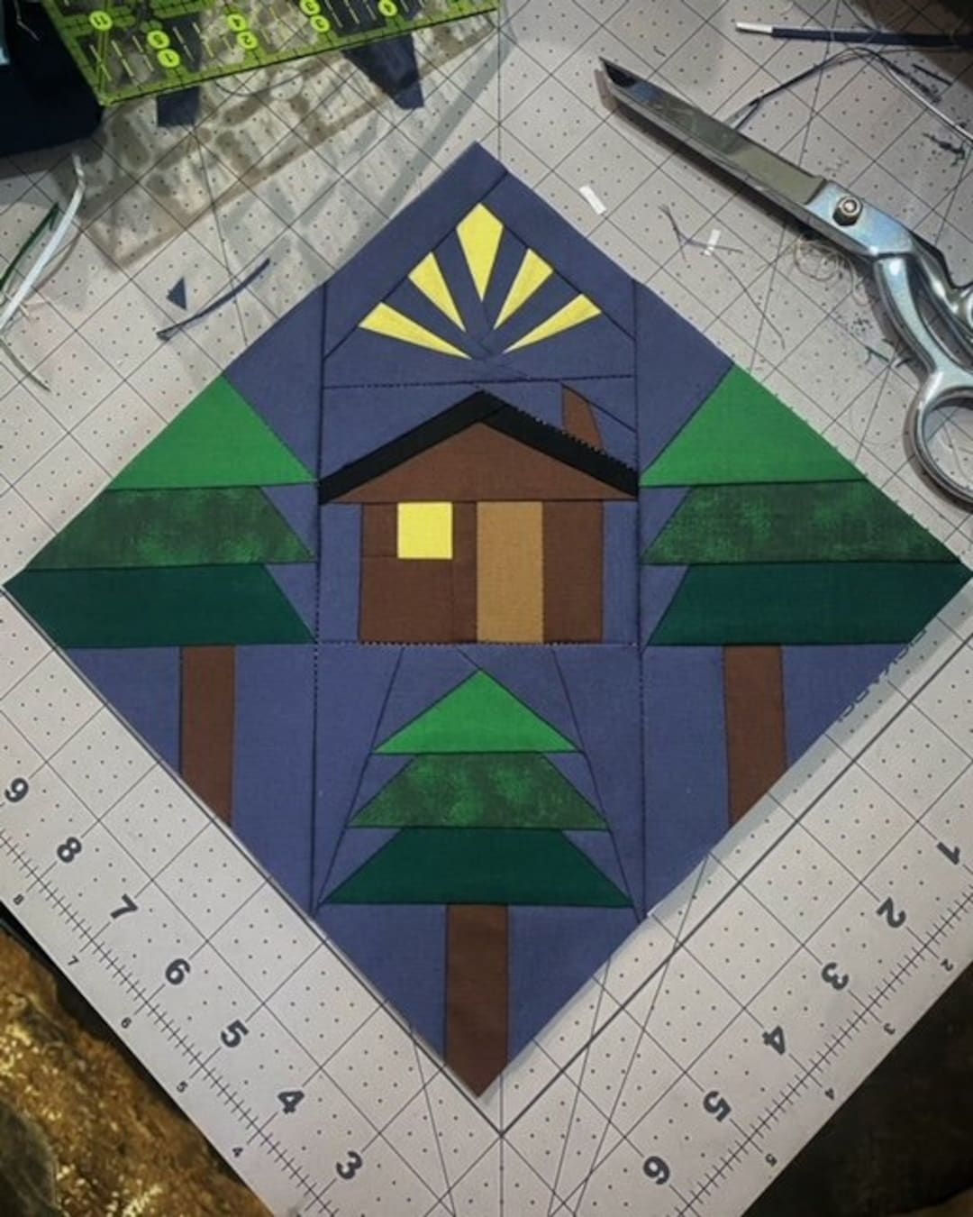 Cabin in the Woods Quilt Square Pattern (foundation Paper Piecing ...