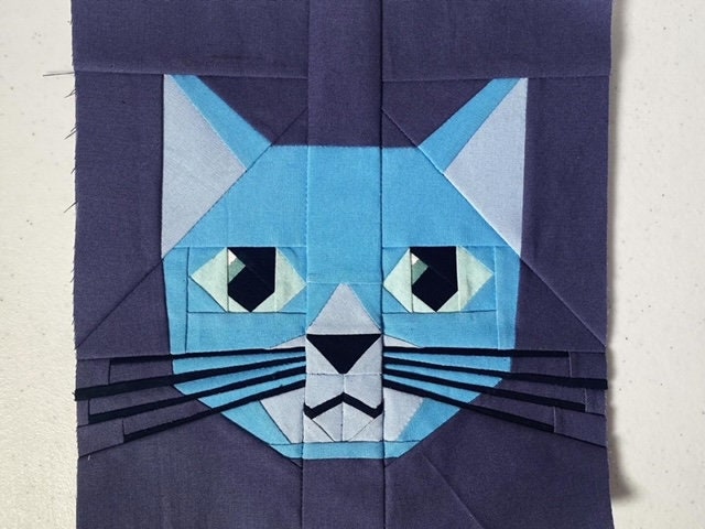 Cute Cat FPP Quilt Pattern Square - Etsy
