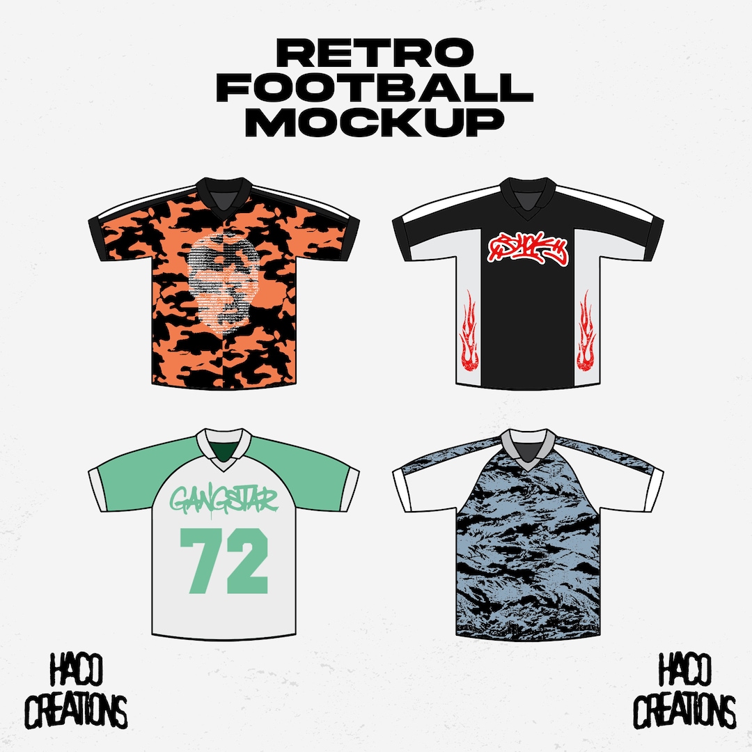 Streetwear Football Jersey Mockup: Clothing Brand Template (PNG ...