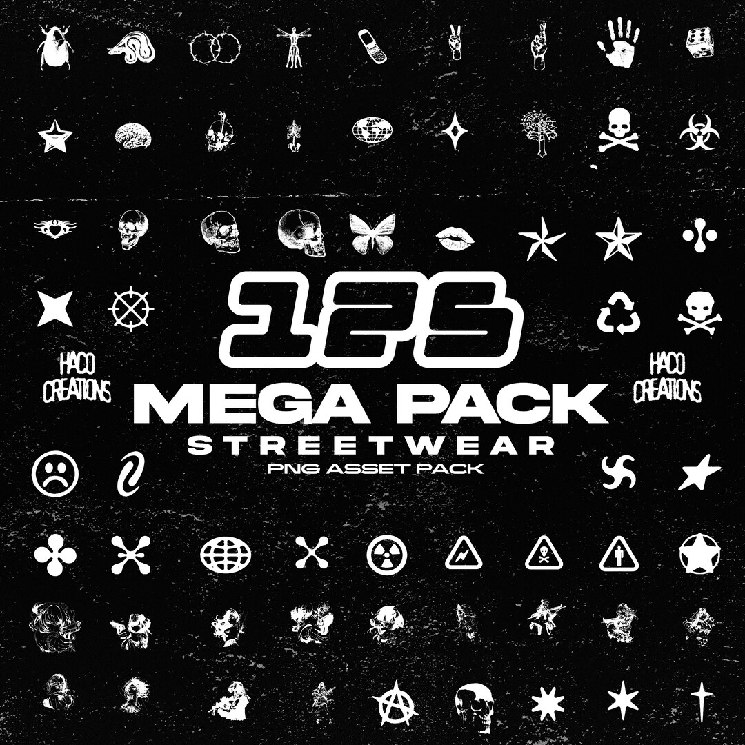 Y2K Streetwear Aesthetic Icons & Symbols | 125 Assets for Logos ...